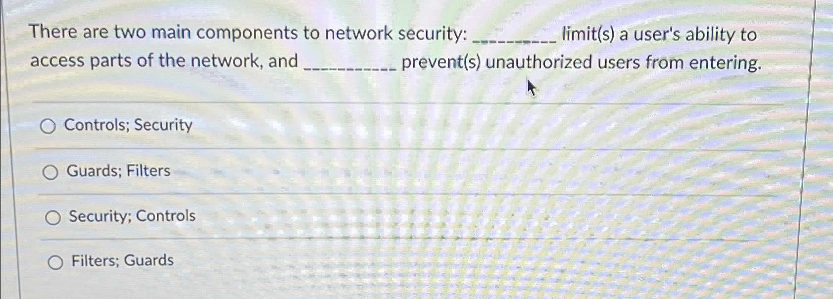 Solved There are two main components to network security: | Chegg.com