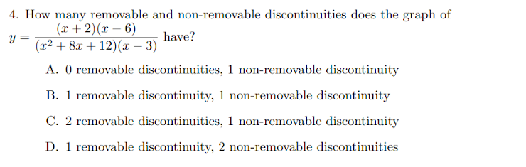 Solved How many removable and non-removable discontinuities | Chegg.com