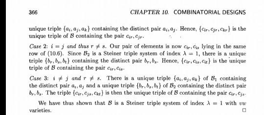 Use Theorem 10.3.2 to construct a Steiner triple | Chegg.com