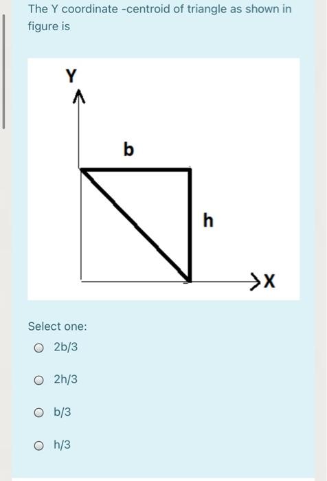 Solved The Y coordinate -centroid of triangle as shown in | Chegg.com