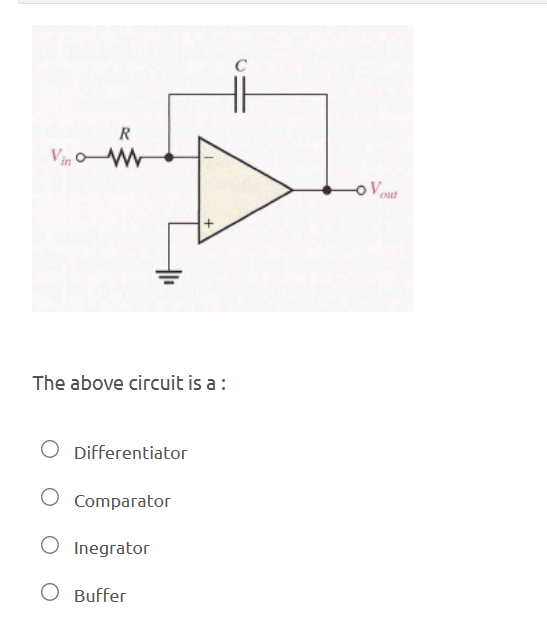 The above circuit is a | Chegg.com