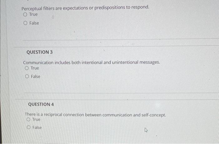 Perceptual filters are expectations or | Chegg.com