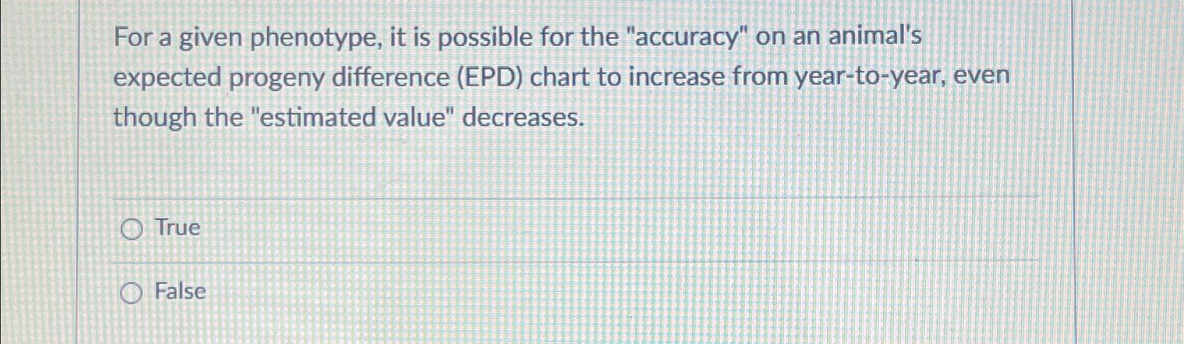 Solved For a given phenotype, it is possible for the | Chegg.com