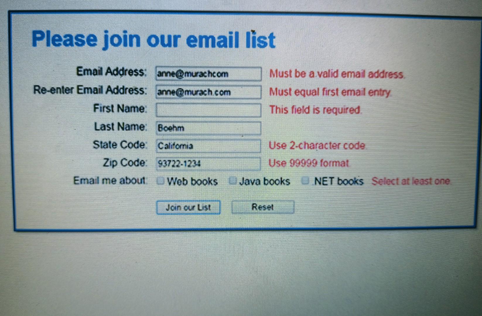 Solved forum should validated using javascript and jQuery. | Chegg.com