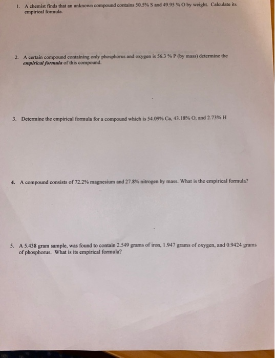 Solved 1. A chemist finds that an unknown compound contains | Chegg.com