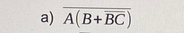 Solved a) A(B+BC) | Chegg.com