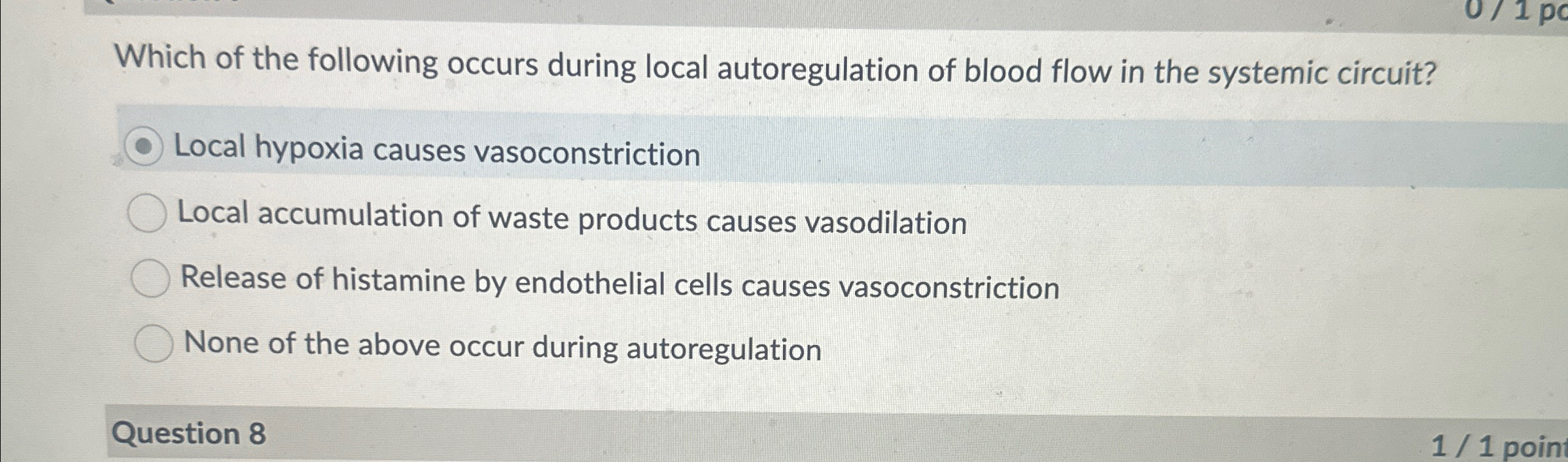 Solved Which of the following occurs during local | Chegg.com