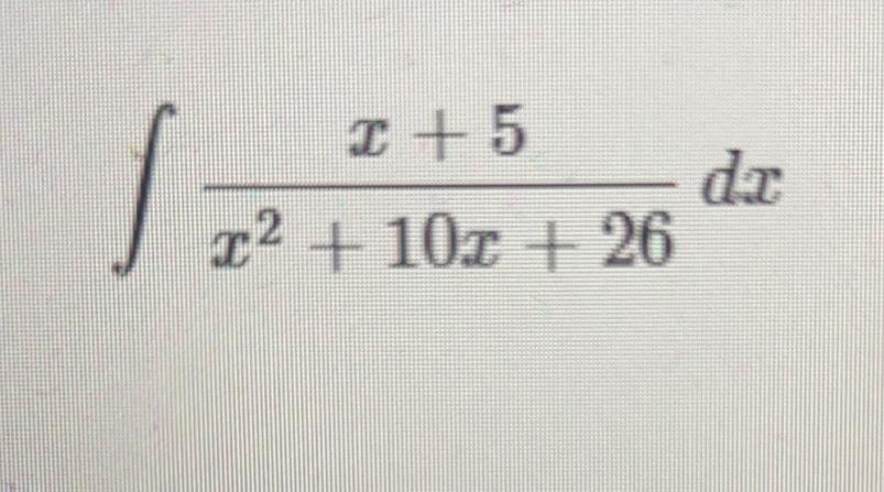 Solved ∫﻿﻿x+5x2+10x+26dx | Chegg.com