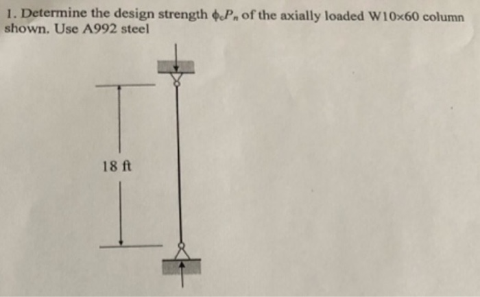 Solved 1. Determine the design strength shown. Use A992 | Chegg.com