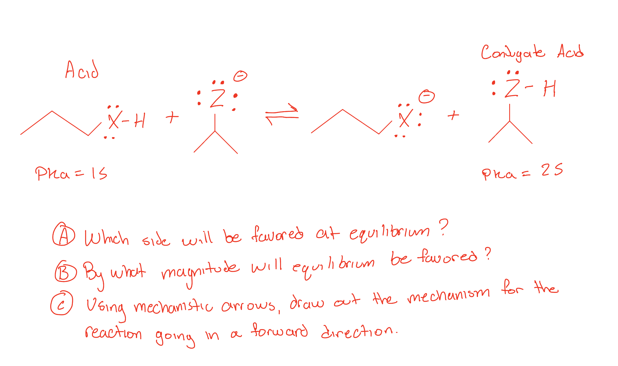 Solved (A) ﻿Which side will be favored at equilibriun?(B) | Chegg.com