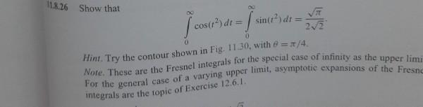 Solved Note. These are the Fresnel integrals for the special | Chegg.com