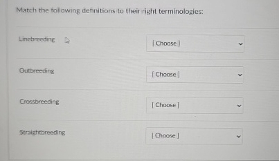 High Quality SOLUTION Match the following definitions to their right | Chegg.com