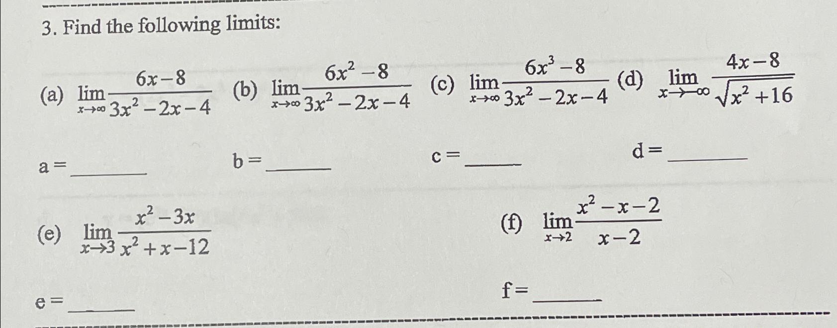 Solved Find the following | Chegg.com