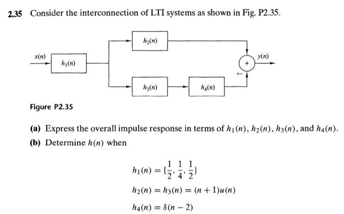 Solved 35 Consider the interconnection of LTI systems as | Chegg.com