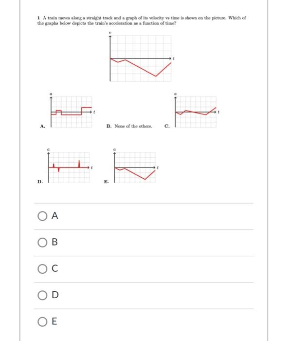 Solved 1 A train moves along a straight track and a graph of | Chegg.com