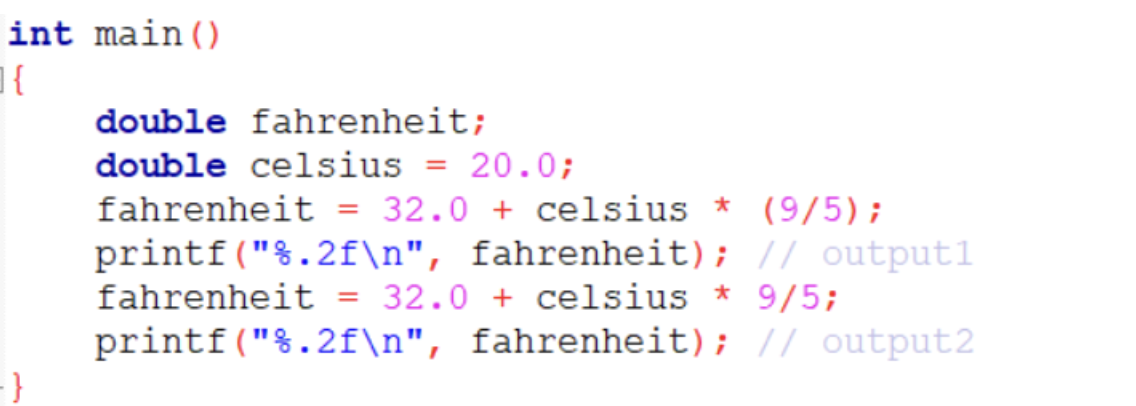 Solved int main(){double fahrenheit;double celsius | Chegg.com