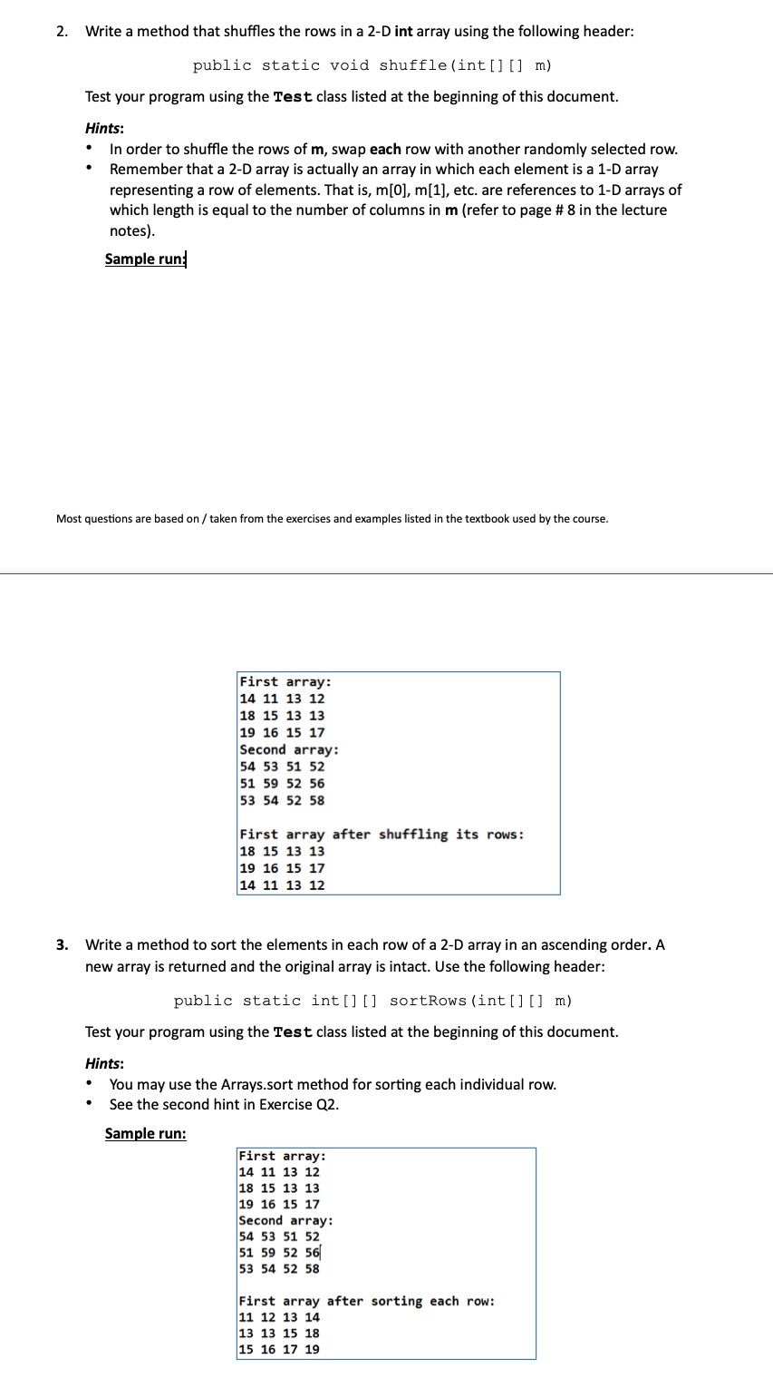 JAVA (eclipse) ﻿Programming Questions!!!!!Write a | Chegg.com