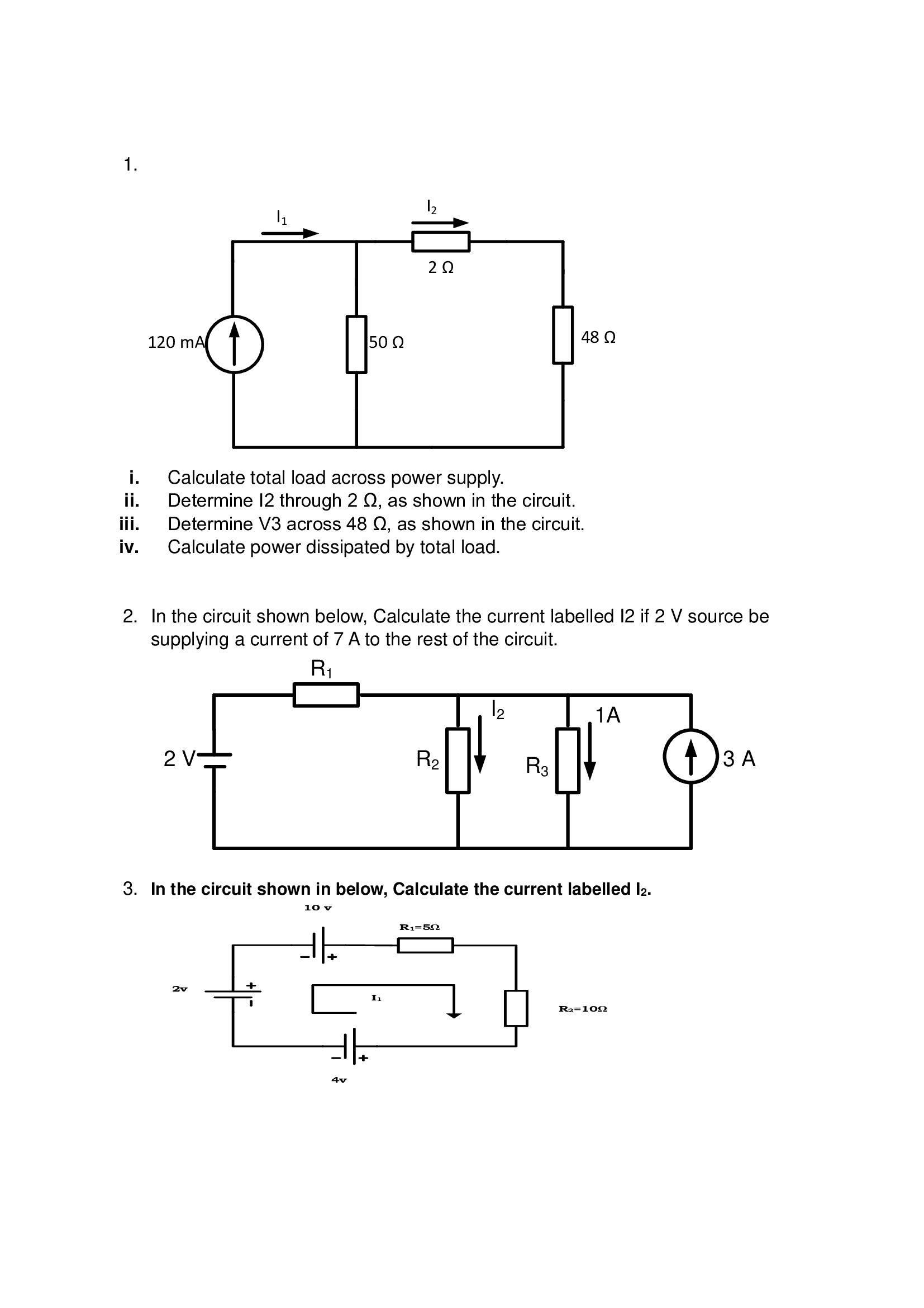 Solved Q-1i. ﻿Calculate total load across power supply.ii. | Chegg.com