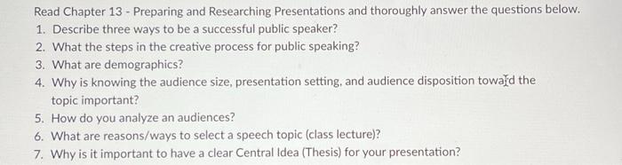 Read Chapter 13 - Preparing and Researching | Chegg.com