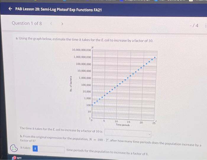 Solved a. Using the graph below, estimate the time it takes | Chegg.com