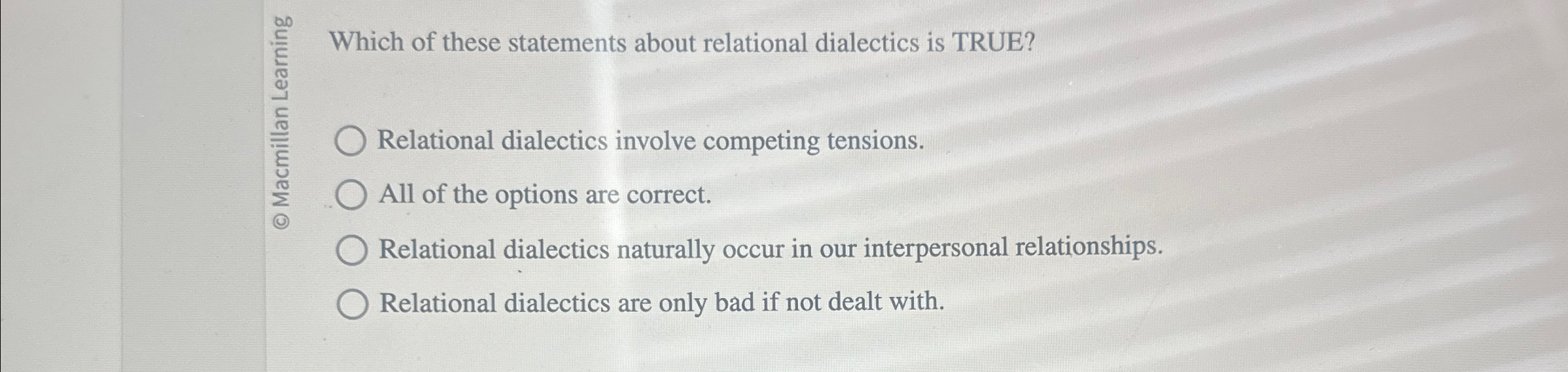 Solved Which of these statements about relational dialectics | Chegg.com