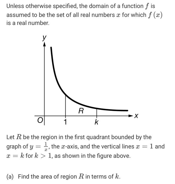Solved Unless otherwise specified, the domain of a function | Chegg.com