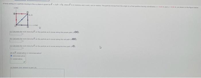 Solved force acting on a particle moving in the xy plane is | Chegg.com