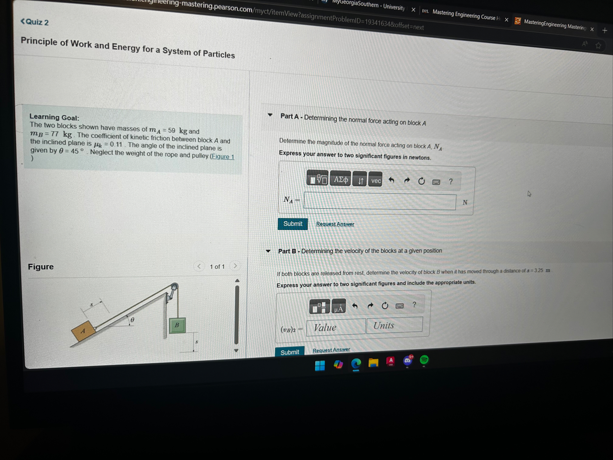 Solved -earning Goal:The two blocks shown have masses of | Chegg.com