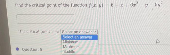 Solved Find the critical point of the function | Chegg.com