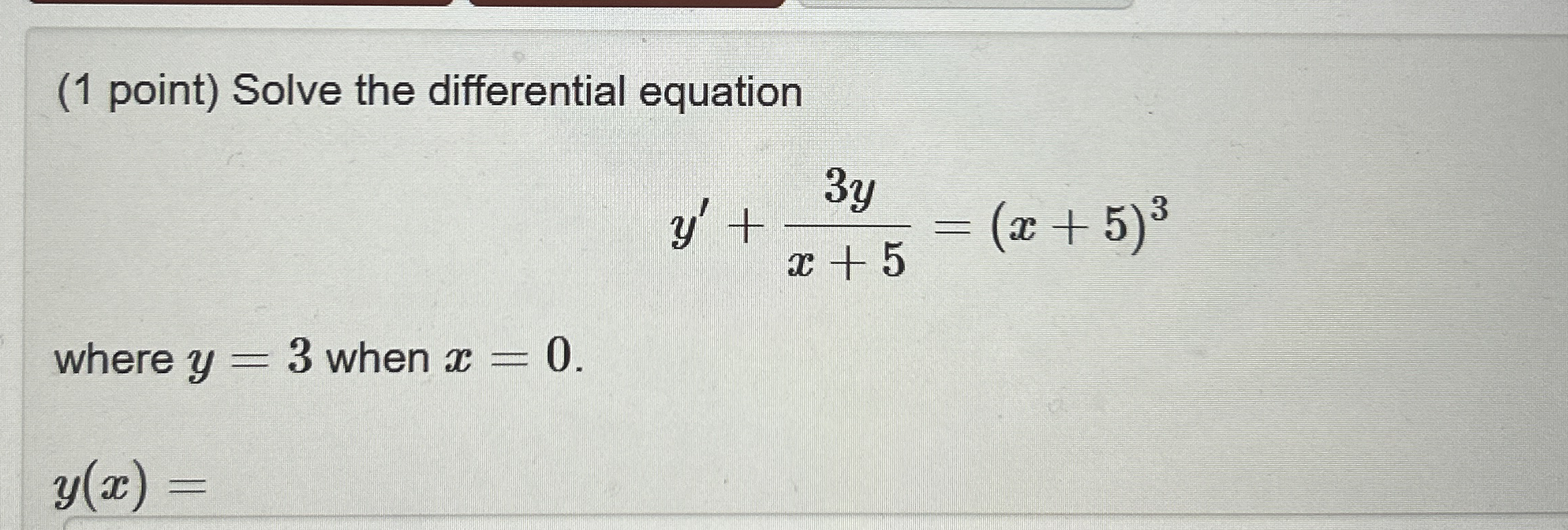 Solved (1 ﻿point) ﻿Solve the differential | Chegg.com