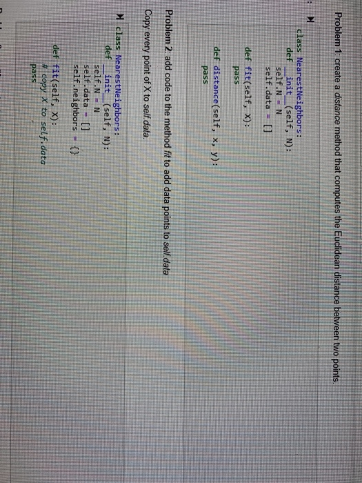 Solved Problem 1 create a distance method that computes the | Chegg.com