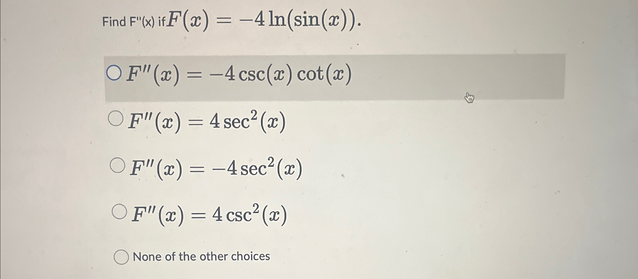 Solved Find F''(x) ﻿if | Chegg.com