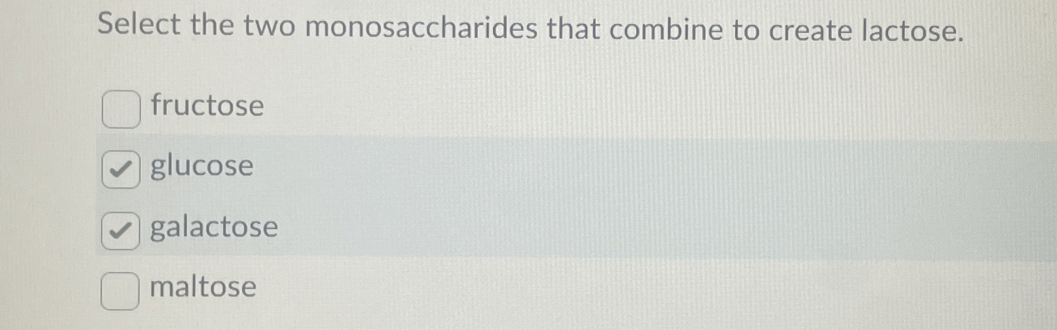 Solved Select the two monosaccharides that combine to create | Chegg.com