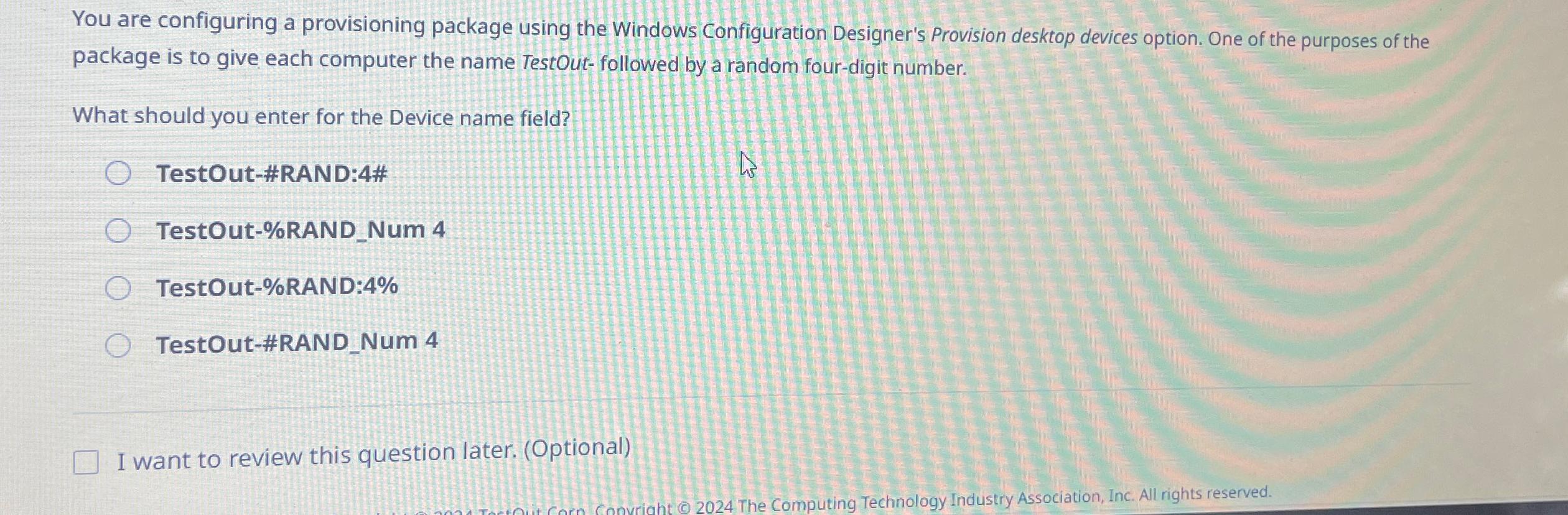 Solved You are configuring a provisioning package using the | Chegg.com