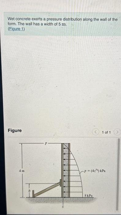 Solved Wet concrete exerts a pressure distribution along the | Chegg.com