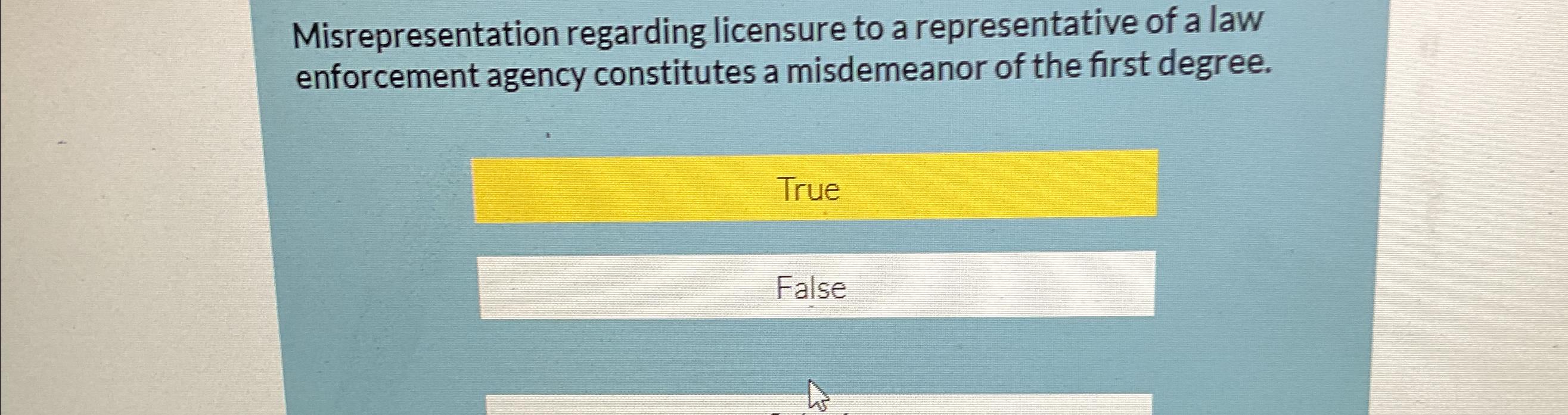 Solved Misrepresentation regarding licensure to a | Chegg.com