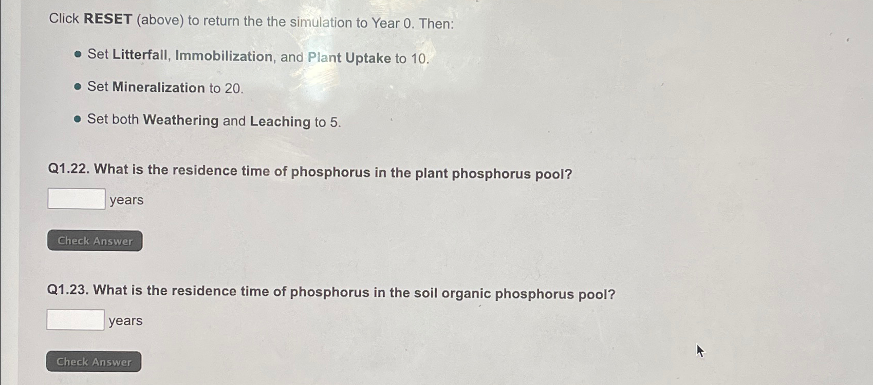 Solved Click RESET (above) ﻿to return the the simulation to | Chegg.com