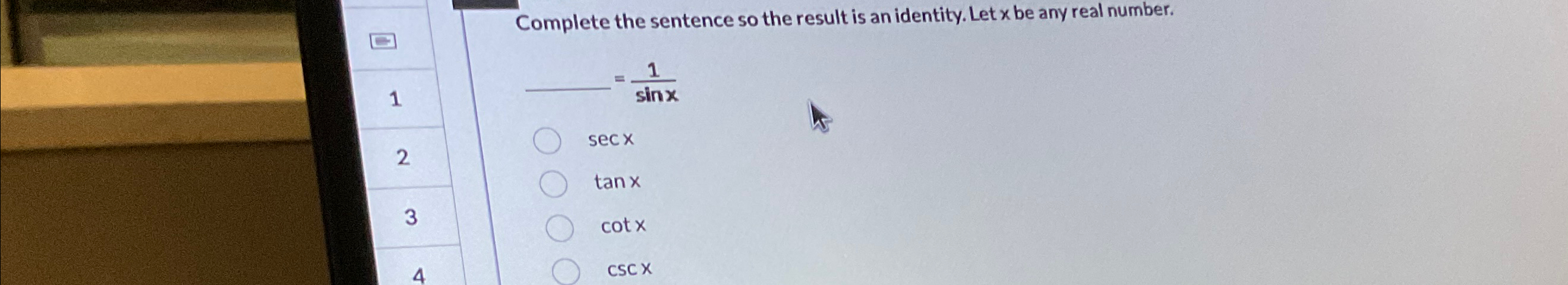 Solved Complete the sentence so the result is an identity. | Chegg.com