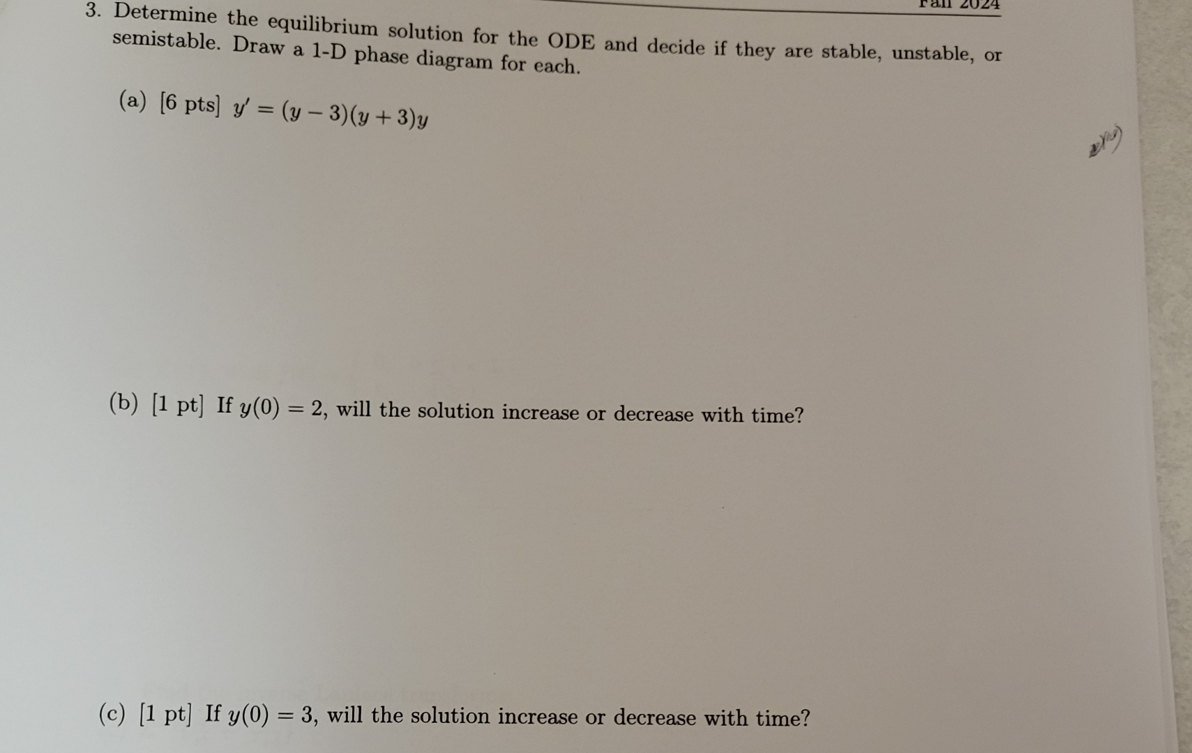 Solved Determine the equilibrium solution for the ODE and | Chegg.com