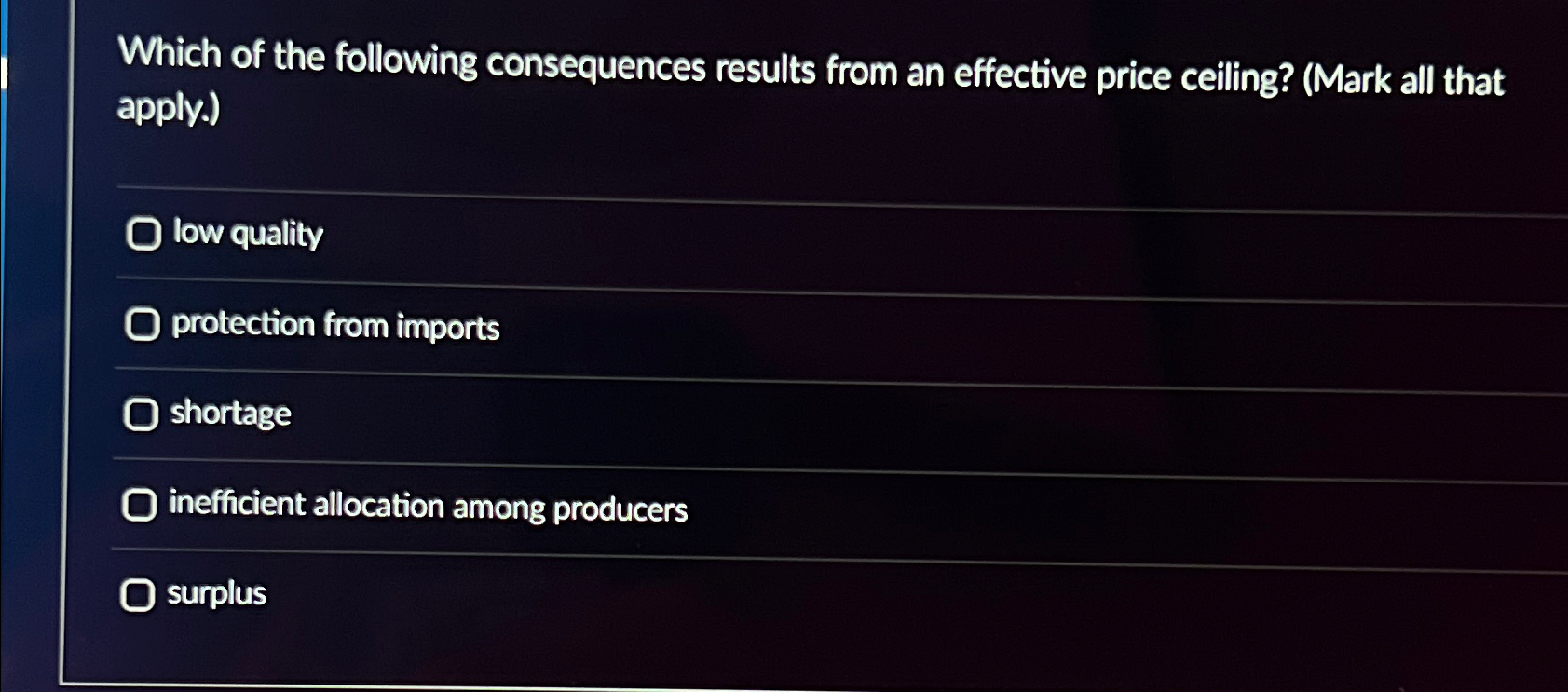 Solved Which of the following consequences results from an | Chegg.com