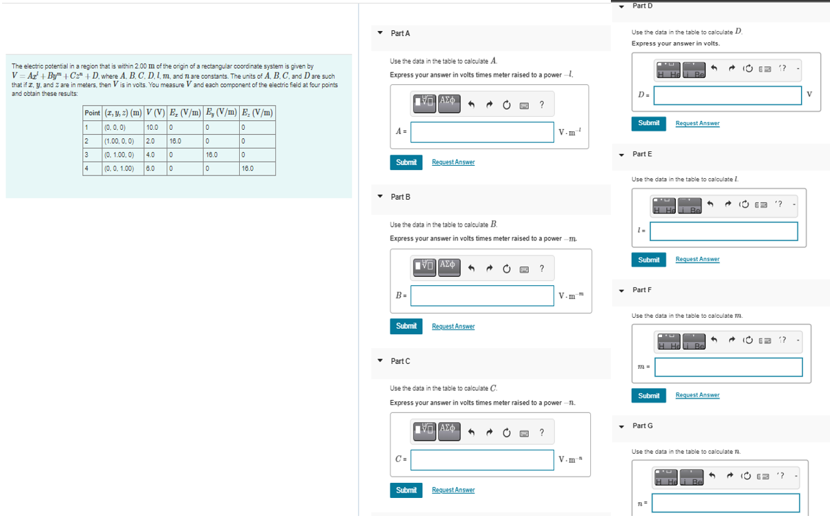 Solved Part AUse the data in the table to calculate | Chegg.com