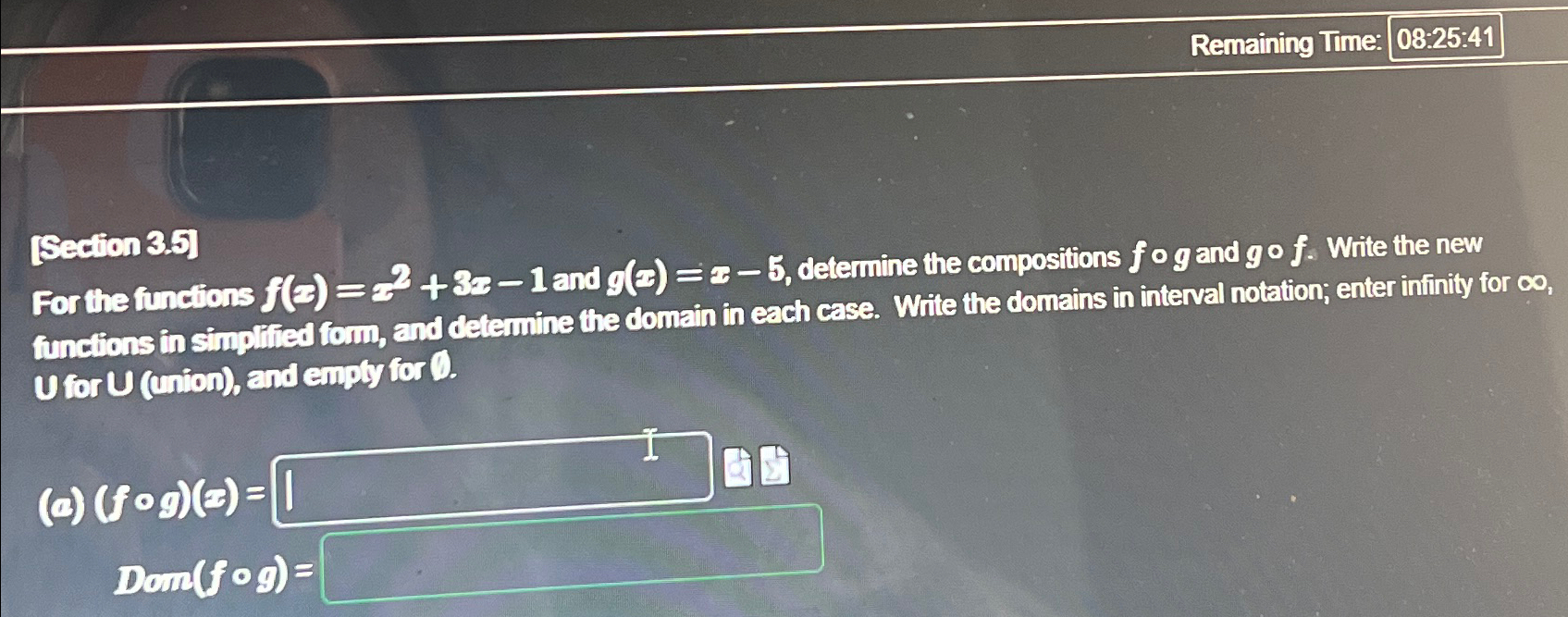 Solved For the functions f(x)=x2+3x-1 ﻿and g(x)=x-5, | Chegg.com