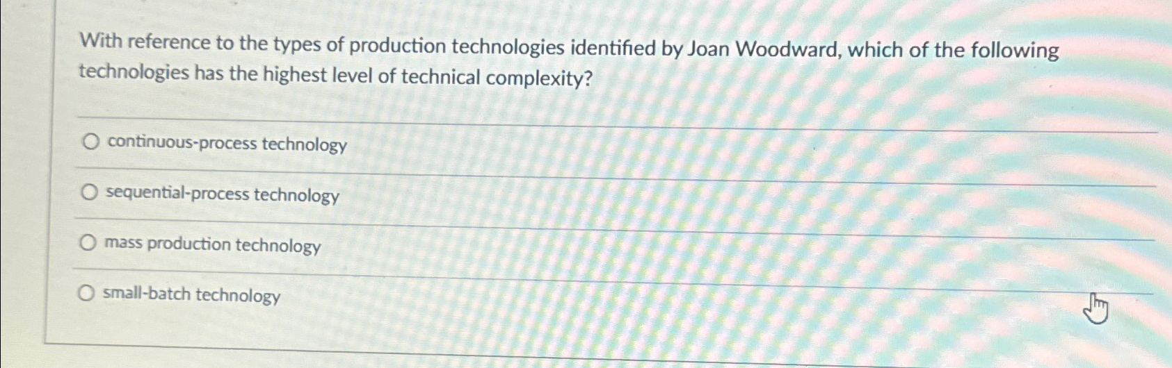 Solved With reference to the types of production | Chegg.com