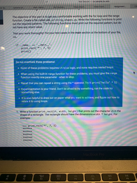 Solved 2. Write a function print_upper_left_triangle(ch, | Chegg.com