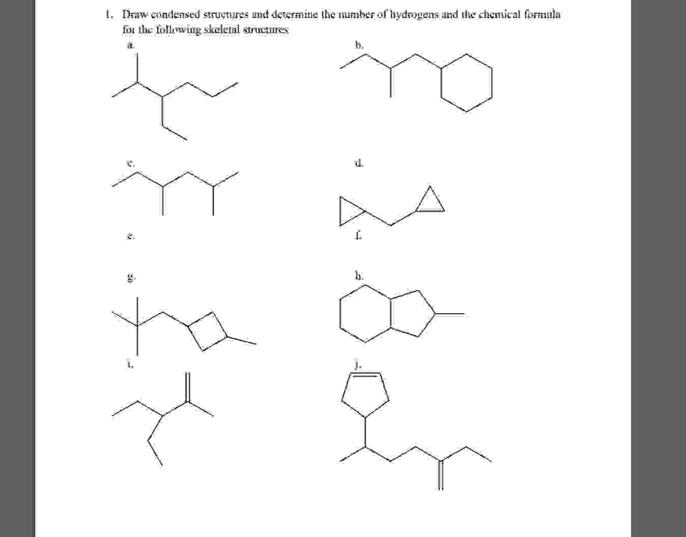 Solved Draw condensed structures and determine the number of | Chegg.com