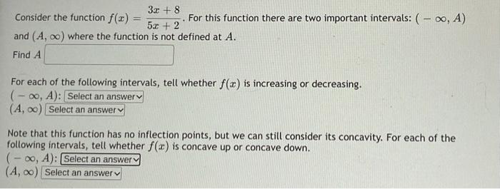 Solved Consider the function f(x)=5x+23x+8. For this | Chegg.com