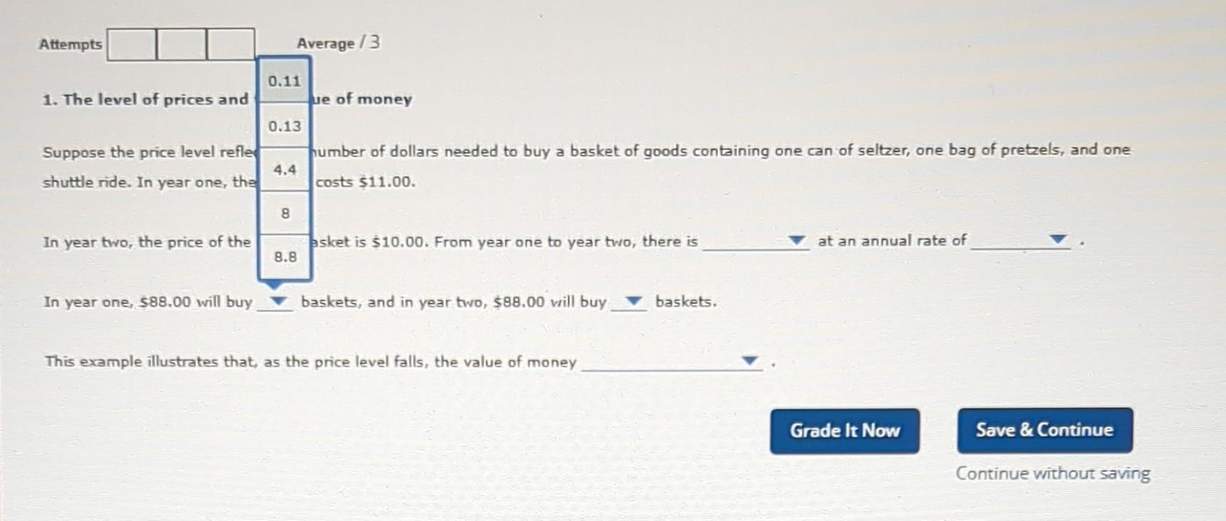 Solved 1. The level of prices and the value of money Suppose | Chegg.com