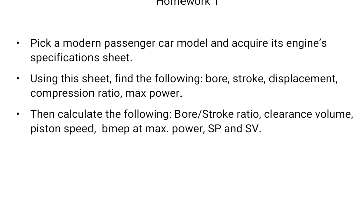Solved Pick a modern passenger car model and acquire its | Chegg.com