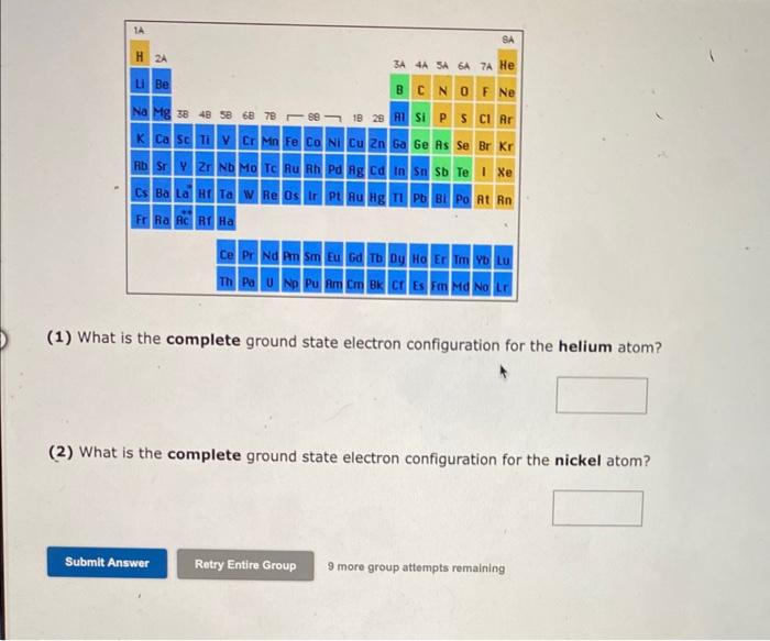 Solved (1) What is the complete ground state electron | Chegg.com