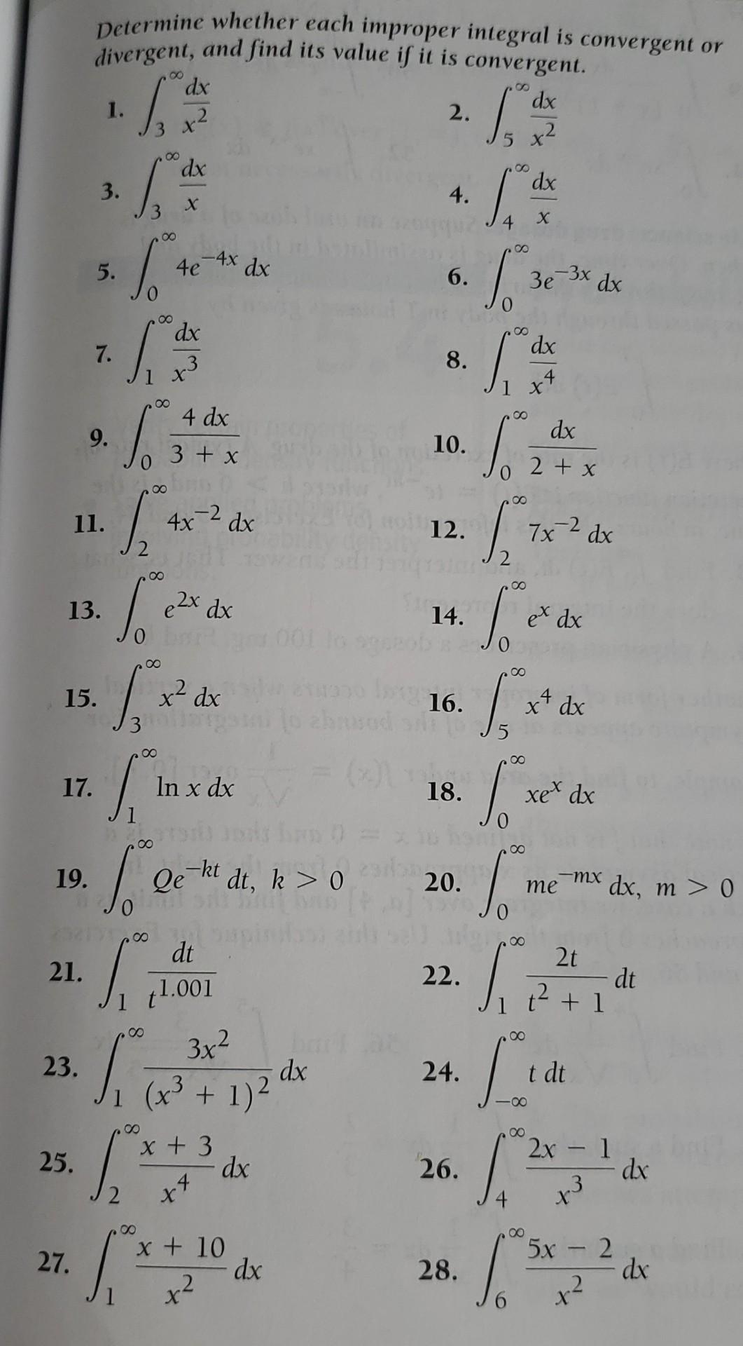Solved Determine whether each improper integral is | Chegg.com